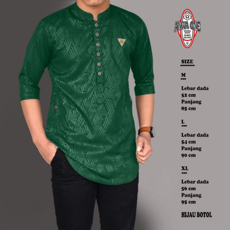 Jual Baju Koko Kurta Emboss Original Anwa One Model Terbaru Trend 2025 ...