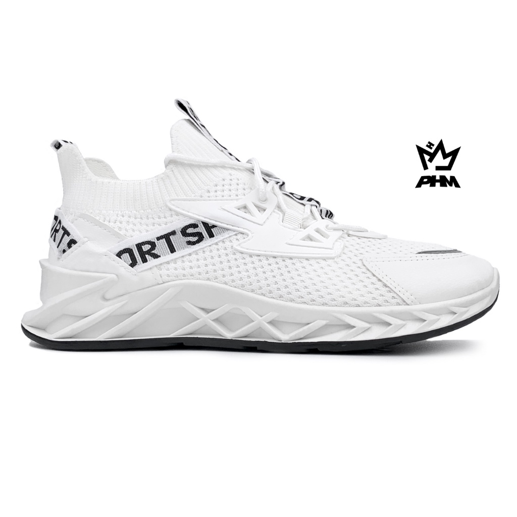 Jual PHM Sepatu Sneakers Pria Olahraga Sport Shoes Casual Running Pallas Putih | Shopee Indonesia