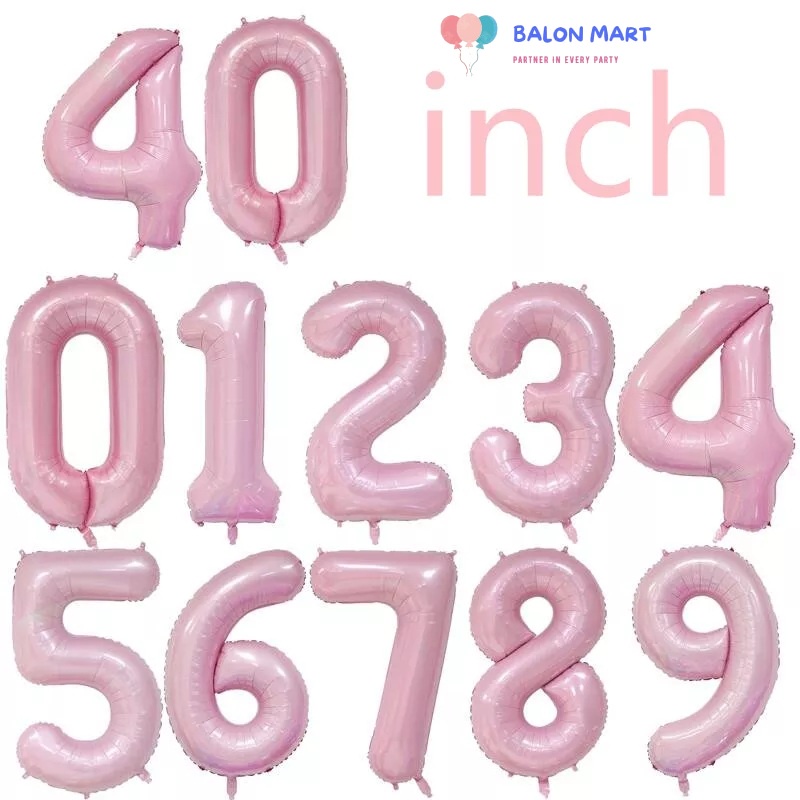 Jual Balon Foil Angka PINK Pastel 40inch/100cm | Shopee Indonesia