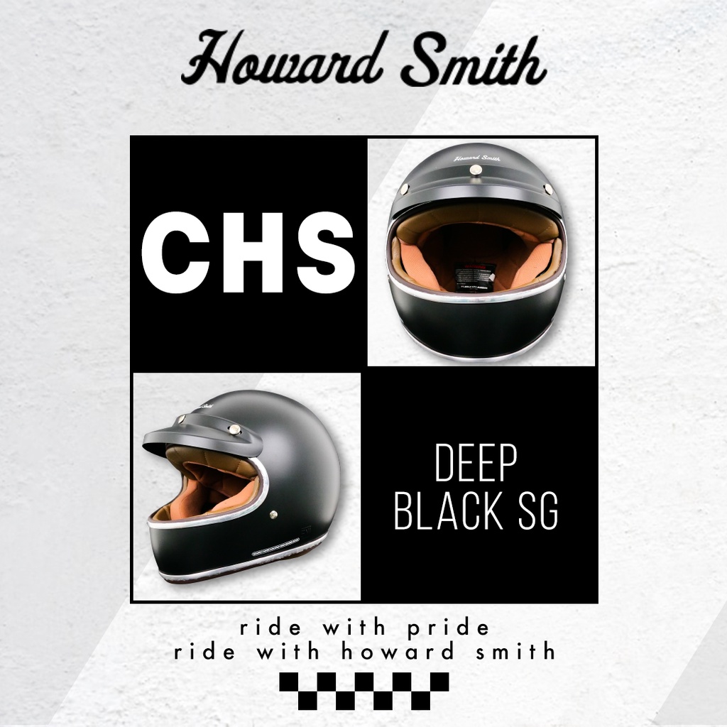 Jual Helm Cargloss Cafe Racer Howard Smith List Chrome - Deep Black SG ...