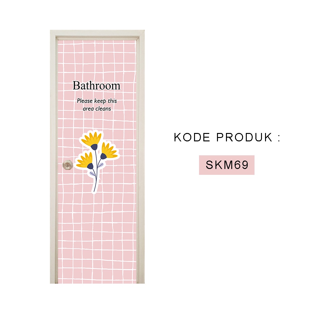 Jual STICKER kamar mandi wallpaper pintu kamar mandi aesthetic Pink ...