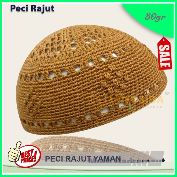 Jual Peci rajut yaman tebal timbul peci hadramaut super oleh2 haji asli ...