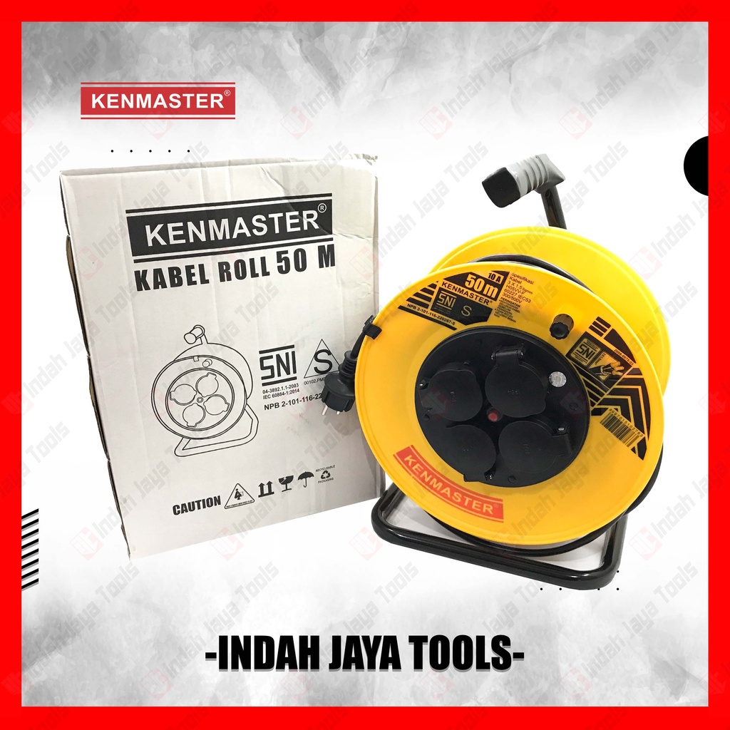 Jual KENMASTER Kabel Roll 50 Meter 3 x 1.5 mm 4 Lubang 50M Saklar SNI | Shopee Indonesia