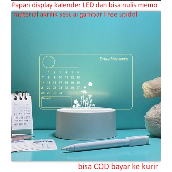 Jual Papan display kalender LED dan bisa nulis memo material akrilik ...