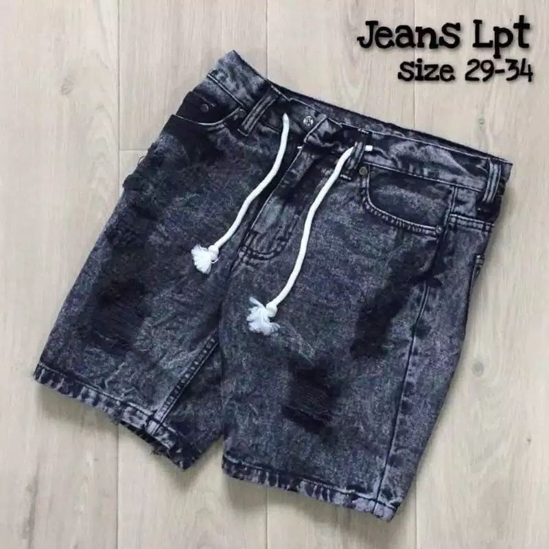 Jual Celana Jeans Pendek Sobek Pria Wisker Jeans Pendek Ripped Robek ...