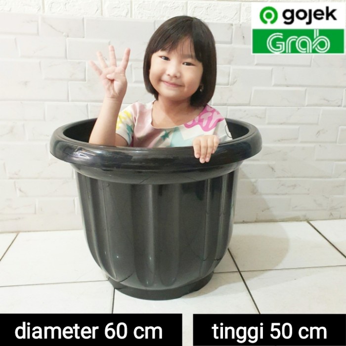 Jual Pot Gojek Grab Pot Jumbo Tanaman Besar 60 Cm Hitam Tanaman Hias ...