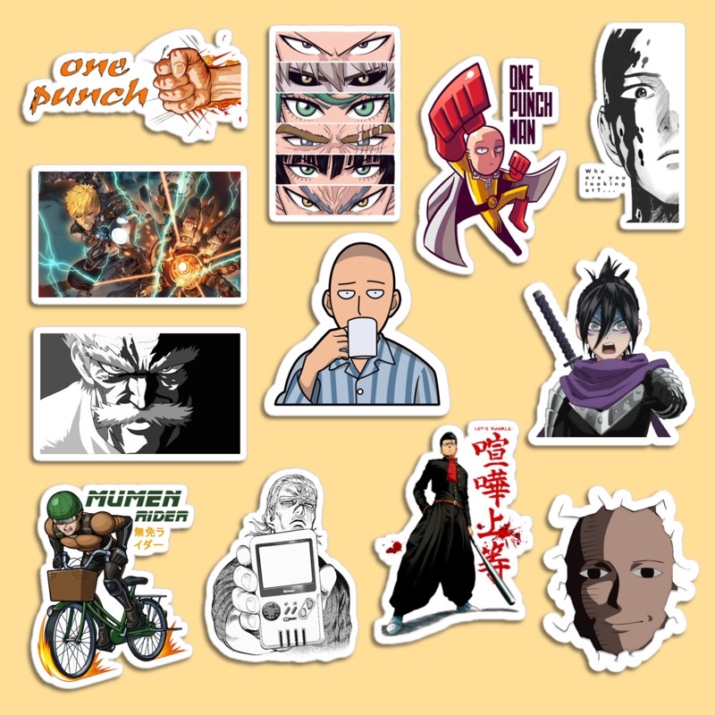 Jual Sticker Anime One punch man Sticker fubuki Saitama Genos Sticker ...