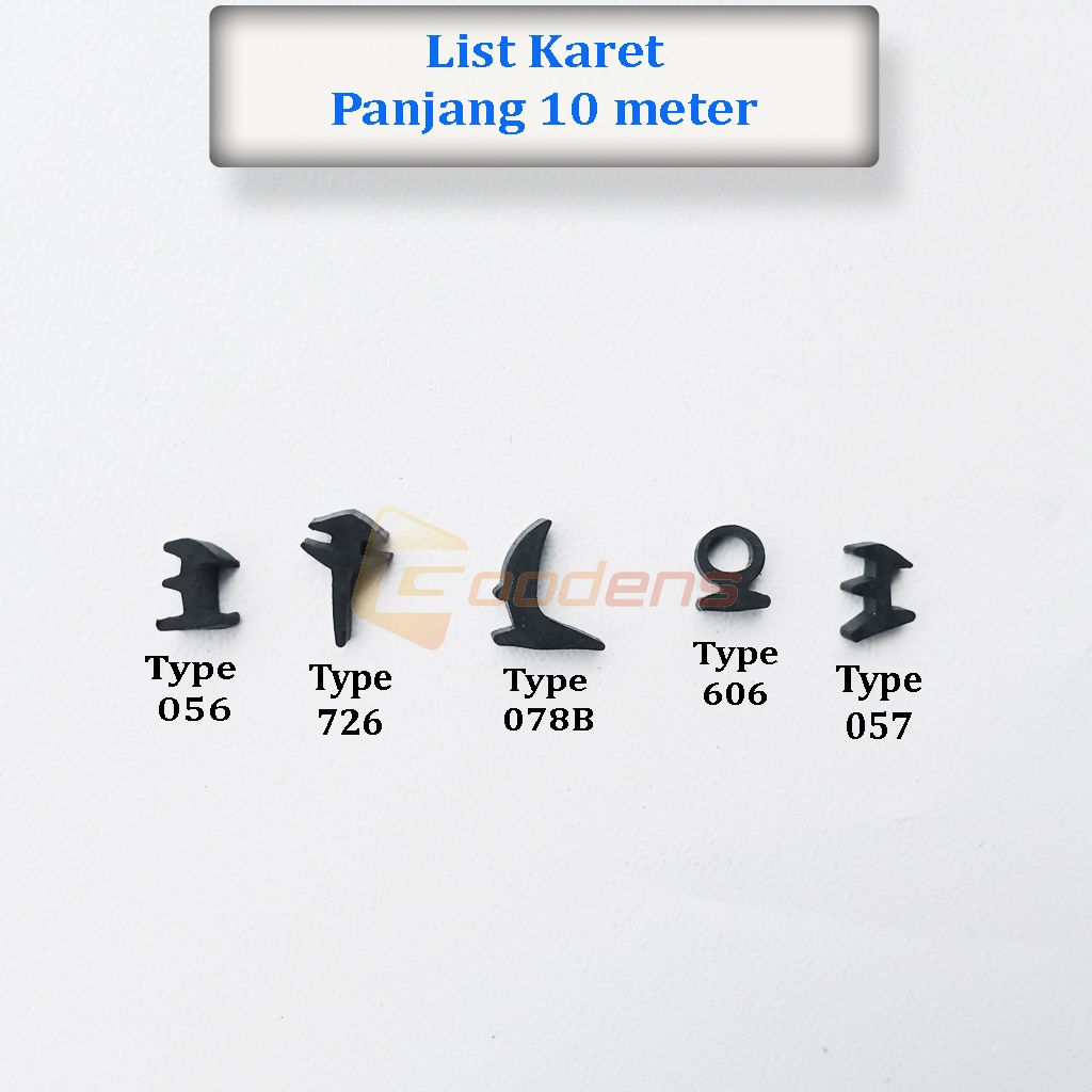Jual List Karet 078B karet C untuk kusen pintu-jendela aluminium ...