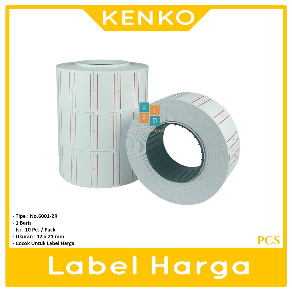 Jual KENKO - Label Harga No.6001-2R Price Label 1 Baris - Pcs | Shopee ...