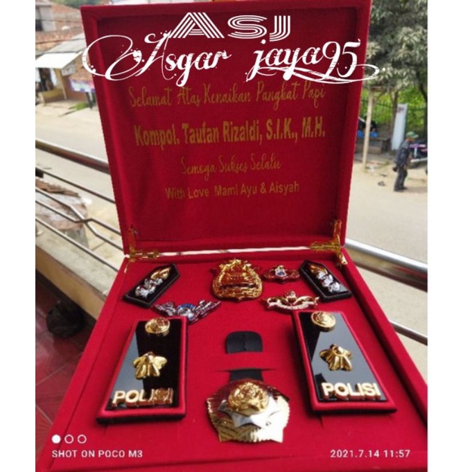 Jual tanda pangkat kompol polisi exclusive produk set box costum pdu ...