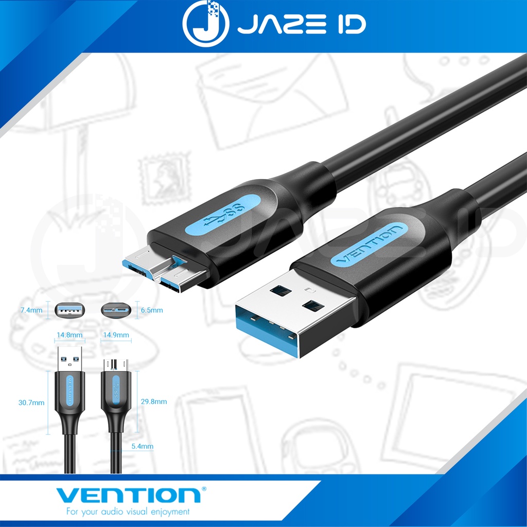 Jual Vention Kabel Data Harddisk USB 3.0 Micro B HDD HARD DISK 0.25M 0 ...