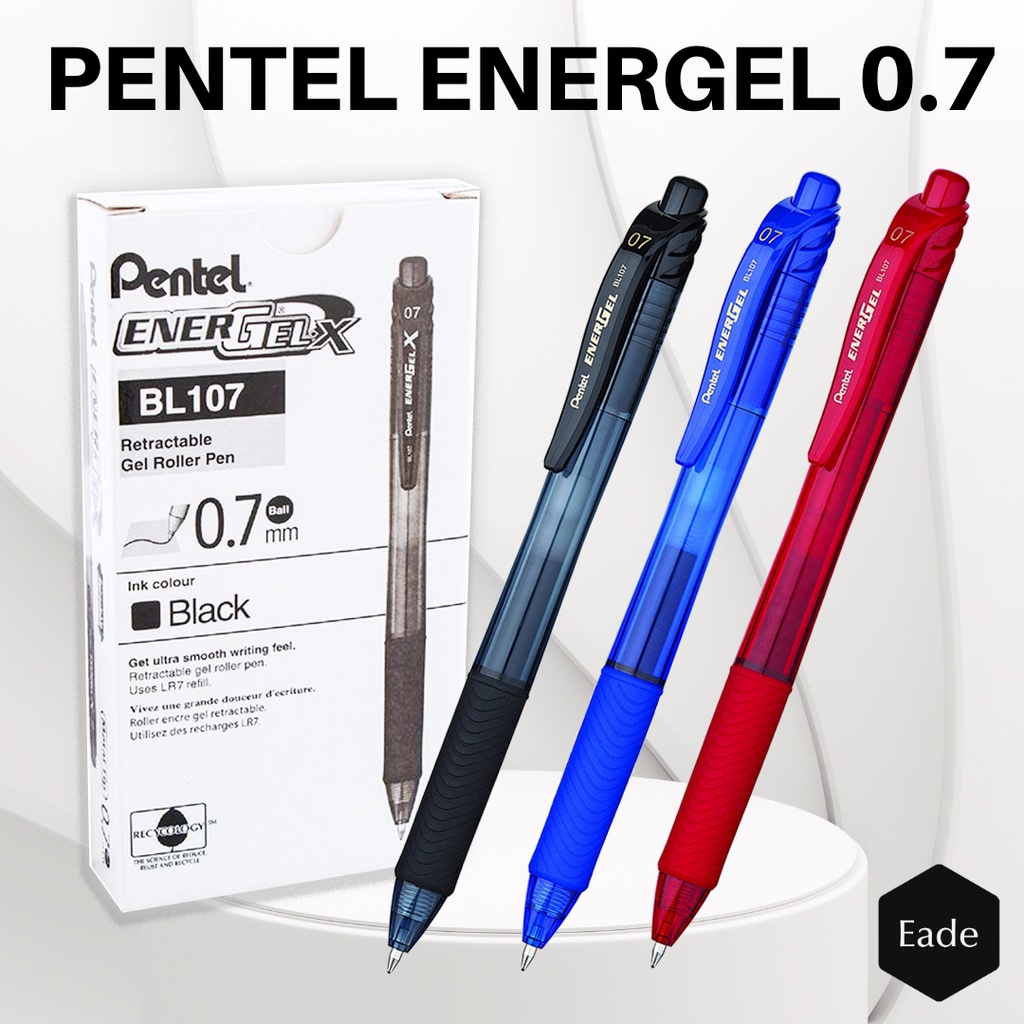 Jual Pulpen / Ballpoint Pentel Energel 0.7 BL 107 - Hitam / Biru ...