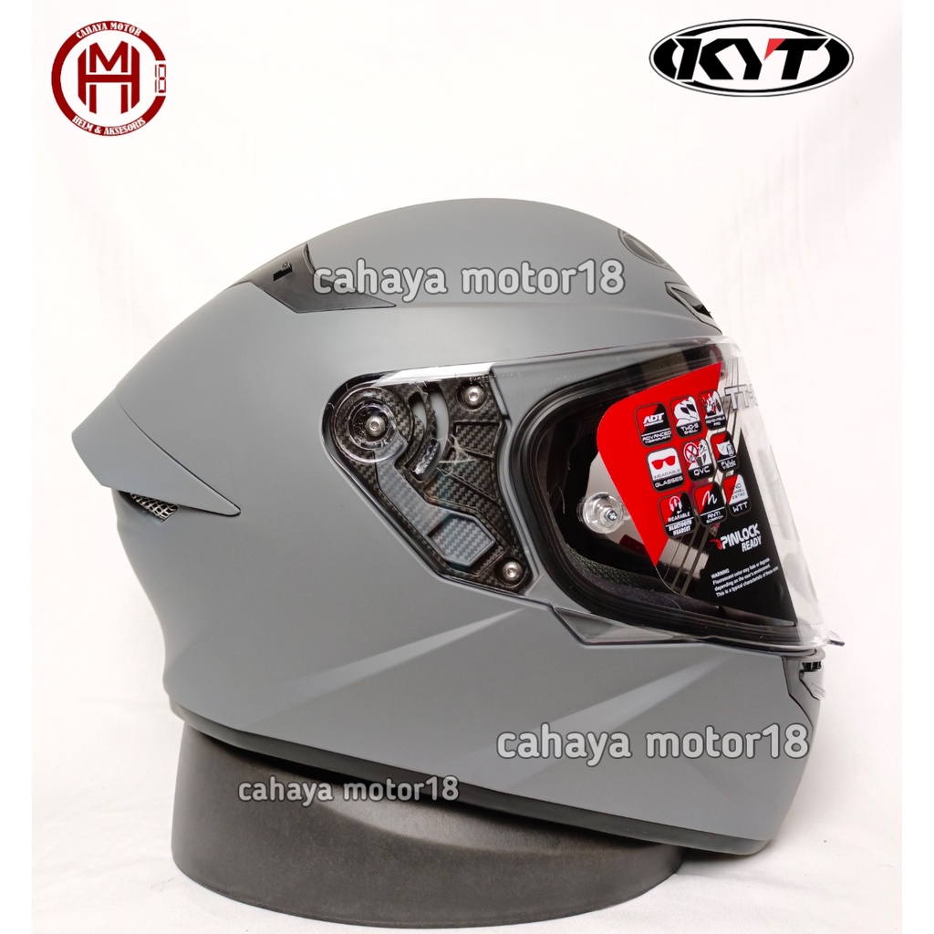 Jual HELM KYT TT COURSE PLAIN MATT GORILA GREY|FULL FACE | Shopee Indonesia