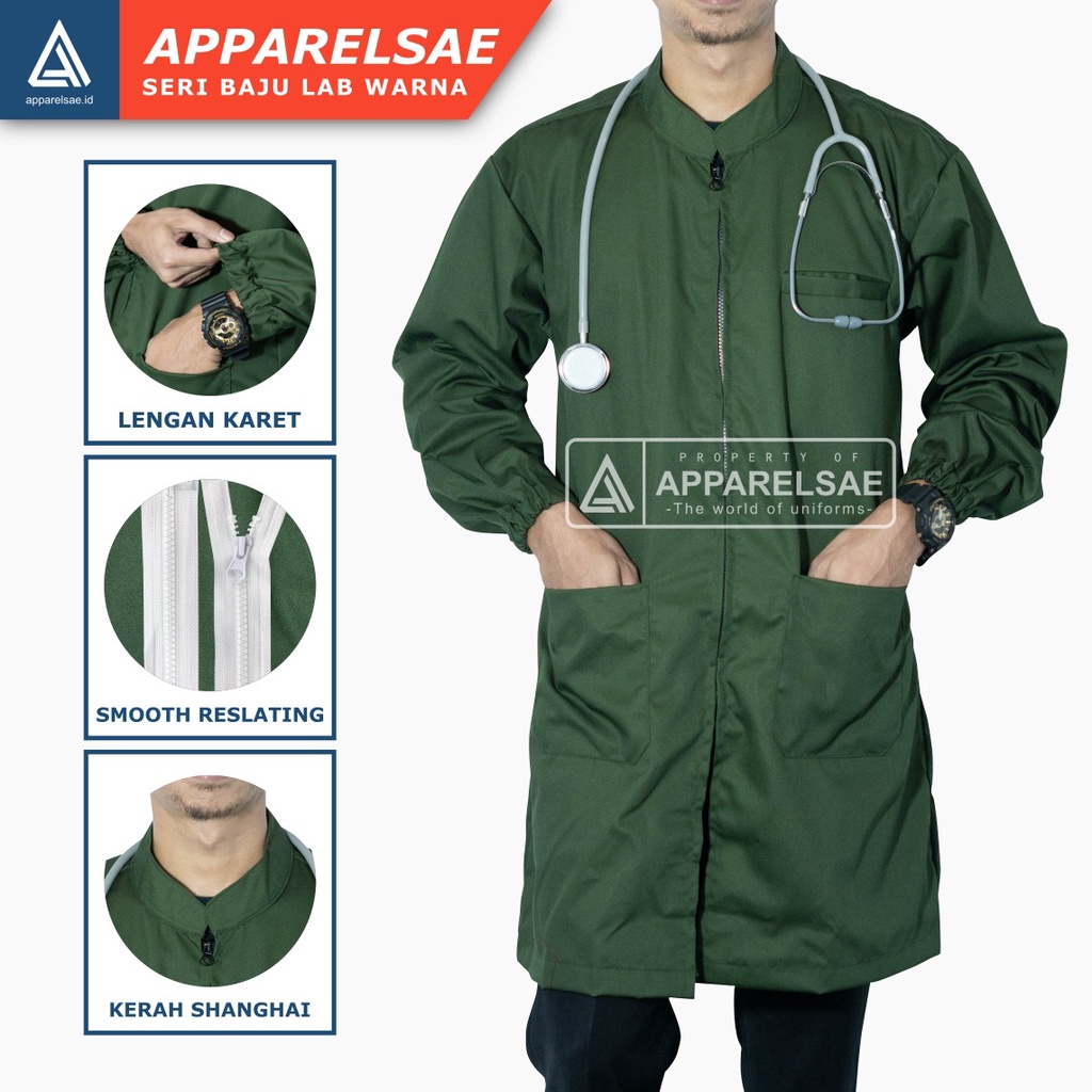 Jual JAS LAB /JAS LABORATORIUM KATUN LEMBUT & TEBAL BAJU DOKTER LENGAN ...