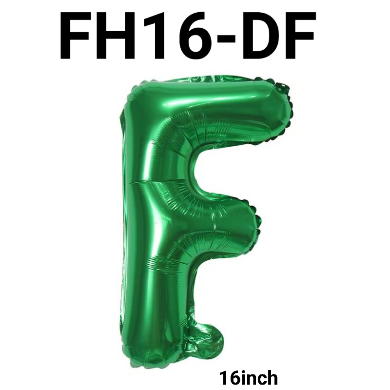 Jual FH16-D Balon foil huruf abjad nama 16 inch 40 cm hijau ijo green ...