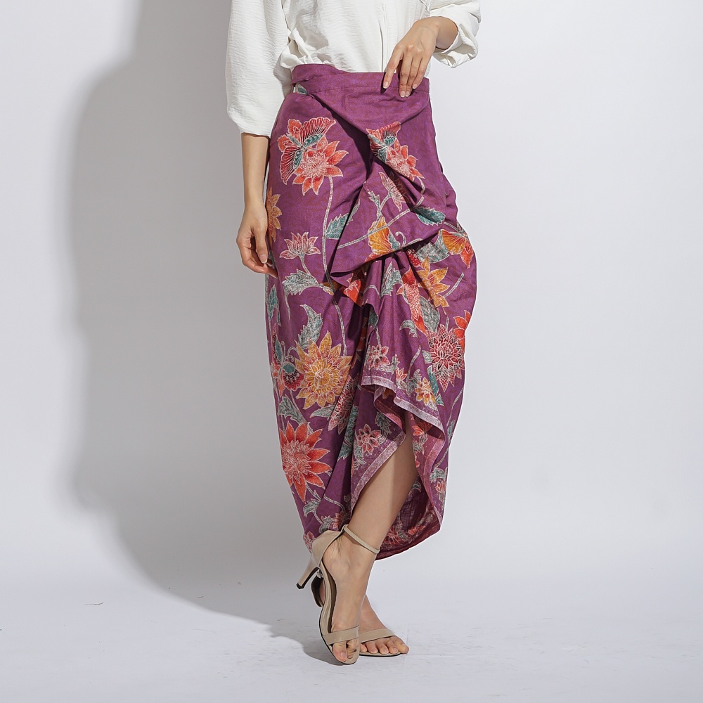 Jual NONA RARA - Full matahari lilit purple P0106, Rok Batik Kasual ...