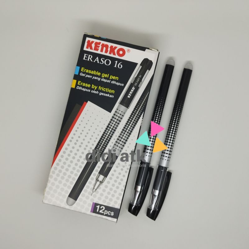 Jual Pulpen Hapus Kenko Eraso 16 Erasable Gel Pen 0.5mm 1 Pak (12 Pcs ...