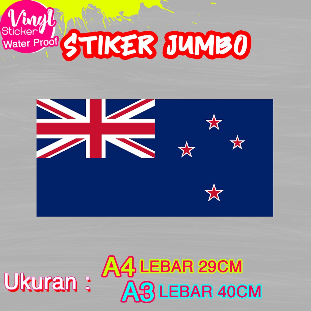 Jual Stiker New Zealand Selandia Baru Ukuran Jumbo Sticker Besar Size ...