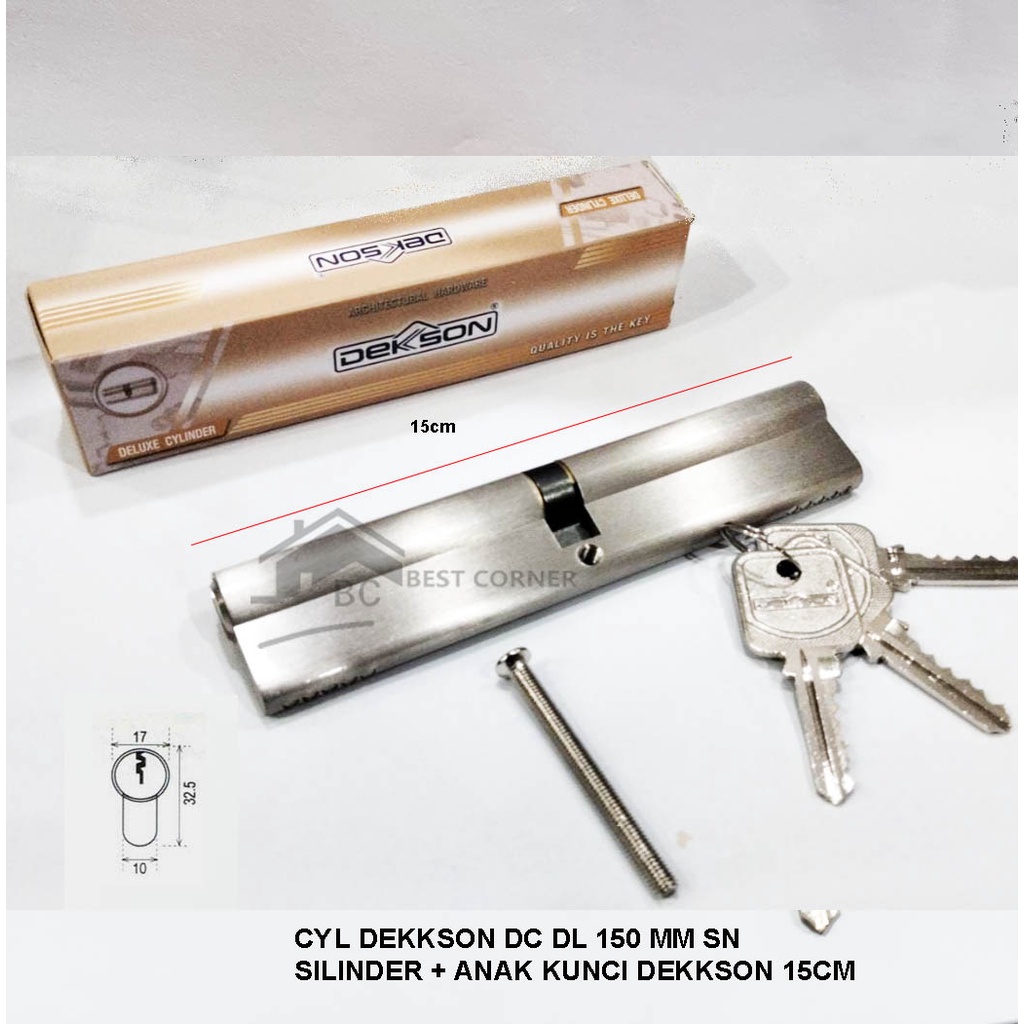 Jual Silinder Kunci Pintu Dekkson 15 cm / Cylinder DEKSON DC DL 150mm ...