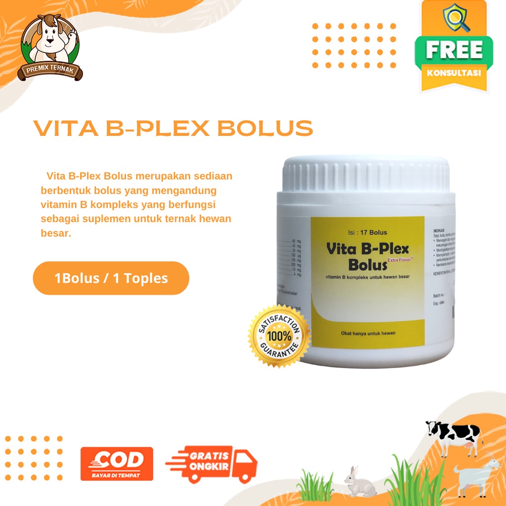 Jual VITA B PLEX BOLUS 17 BOLUS (1 POT) - Vitamin B Kompleks Hewan Tingkatkan Nafsu Makan ...