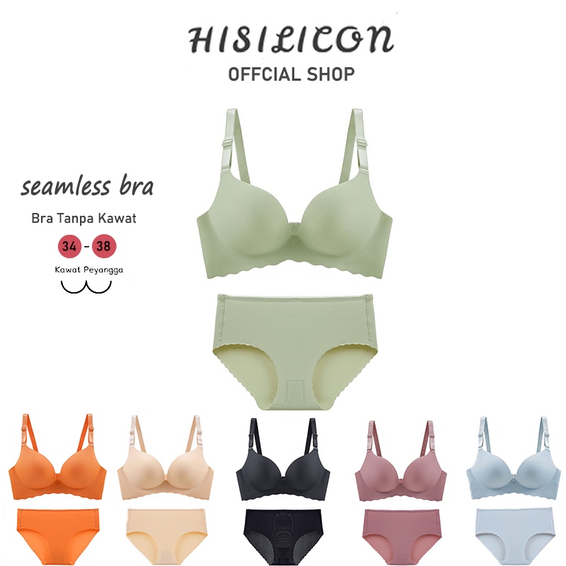 Jual HISILICON -Gbras- Bra Seamless Sport Push Up Bra Set Celana Dalam ...