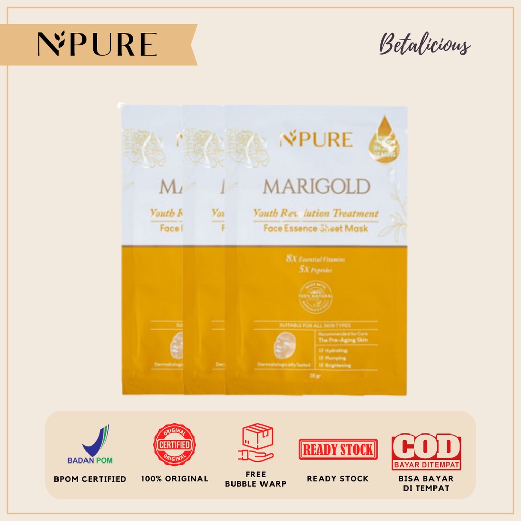 Jual NPURE MARIGOLD Youth Revolution Treatment Face Essence Sheet Mask ...