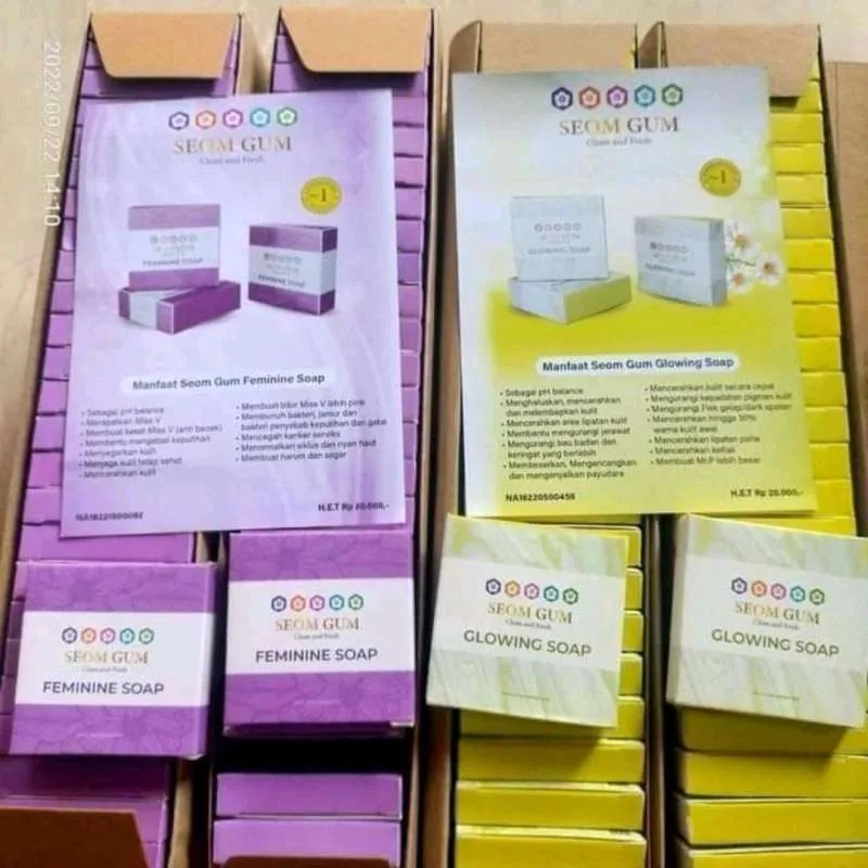 Jual SABUN SEOM GUM GLOWING / FEMININE SOAP 1 BOX ISI 25 PCS KEMASAN ...