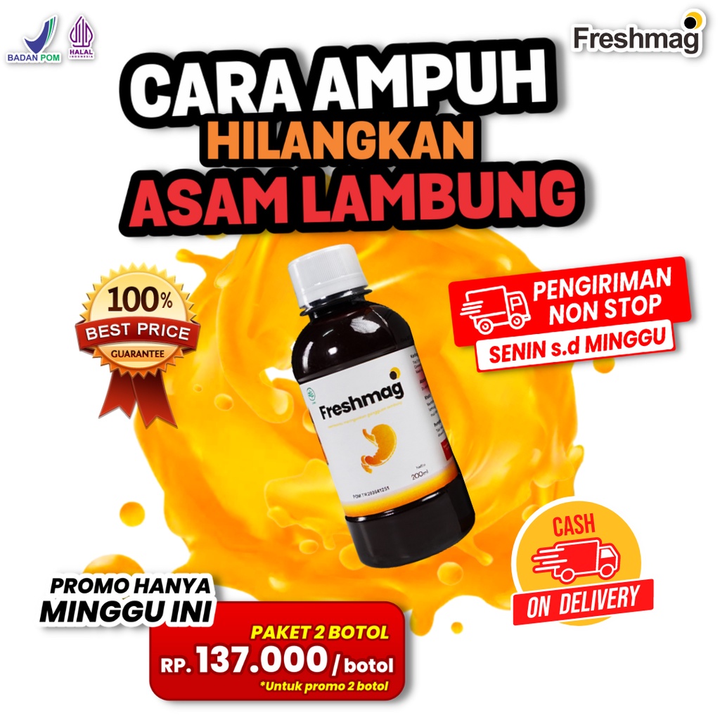 Jual FRESHMAG - Madu & Herbal 3x Lebih Efektif Atasi Masalah Asam Lambung Maag GERD Isi 200 ml ...
