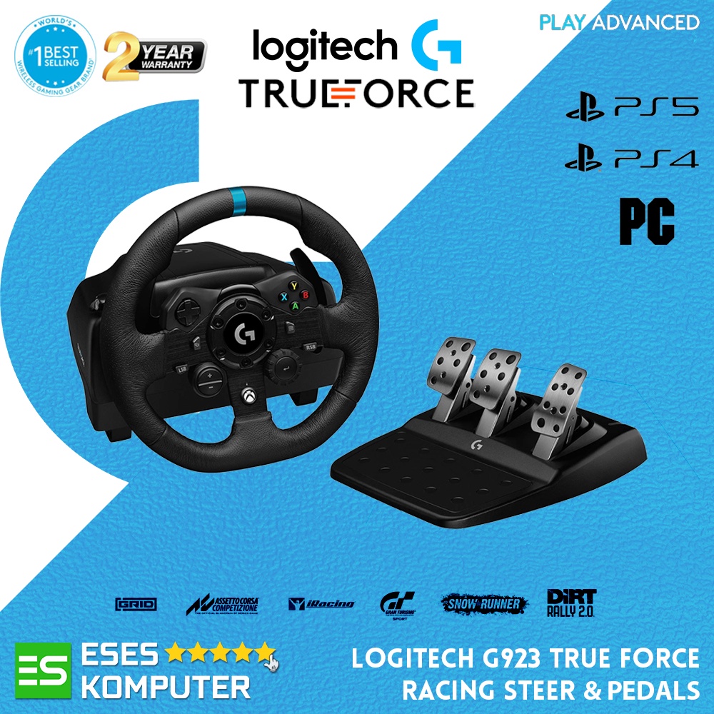 Jual Logitech G923 TRUEFORCE SIM Racing Wheel and Pedals | Shopee Indonesia