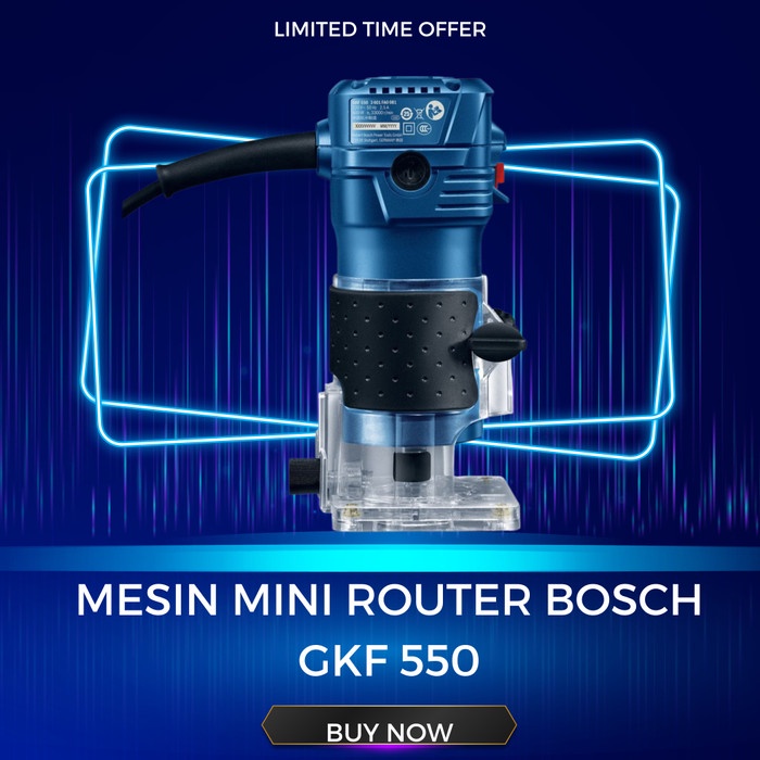 Jual Mesin Profil Kayu Mini Router / Trimmer 5mm / 1/4" Bosch GKF 550 ...