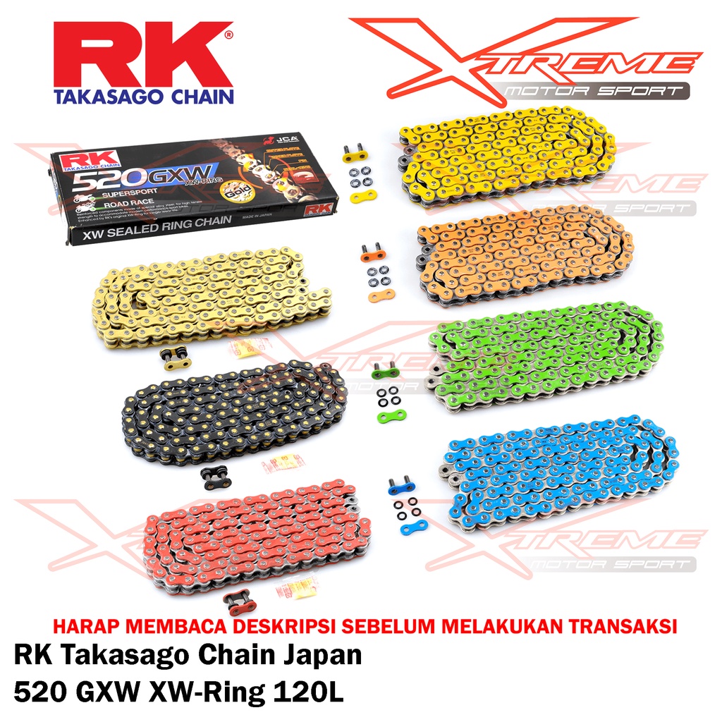 Jual Rantai RK Chain 520 GXW / ZXW XW-Ring 120L Ninja 250 ER6 Z250 R25 ...