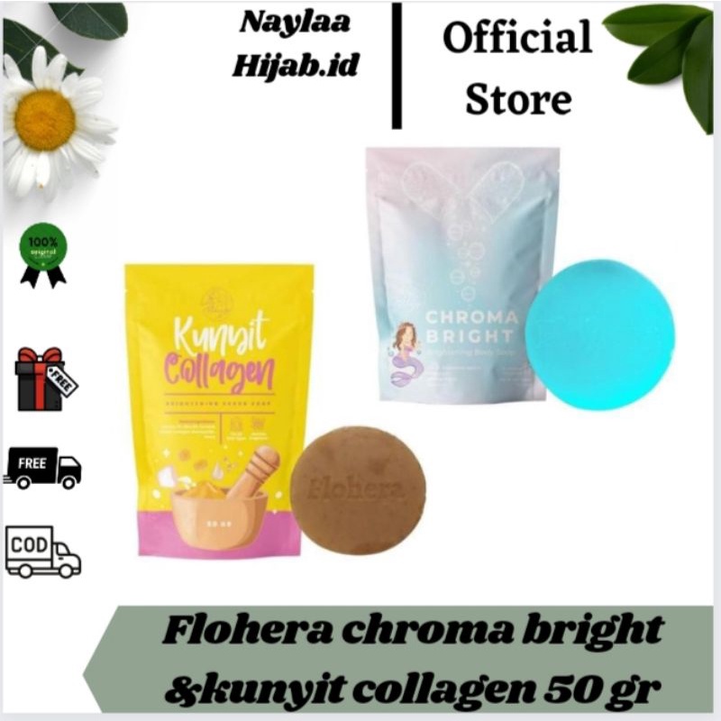 Jual FLOHERA CHROMA BRIGHT & KUNYIT COLLAGEN SOAP 50GR | Shopee Indonesia