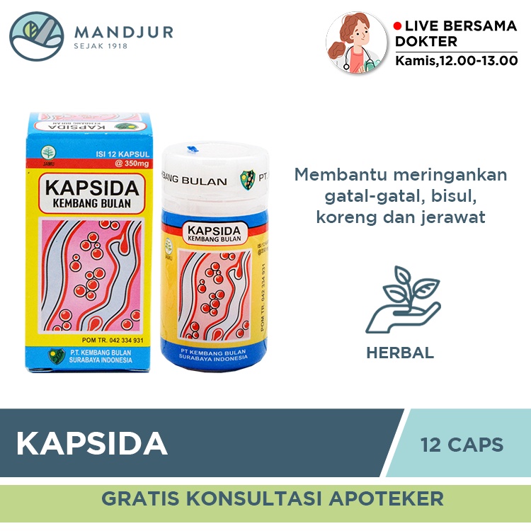Jual Kapsida Kembang Bulan 12 Kapsul - Obat Gatal, Bisul, Jerawat, dan ...