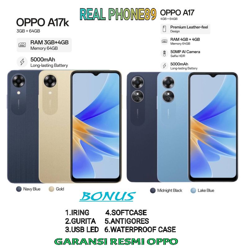 Jual OPPO A17 RAM 4/64 GB | a17 ram 4/64 GB A17K 3/64 GB A17k 3/64 GB ...