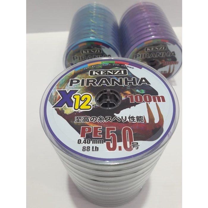 Jual Pe Kenzi Piranha X12 100 M / Meter Benang Senar Braid X 12 Very Chip | Shopee Indonesia