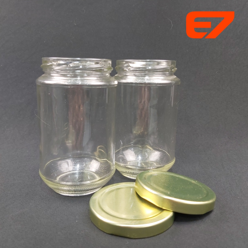 Jual Toples Kaca Jar Beling Bulat +Tutup seng Botol Bumbu 330ml (60pcs ...