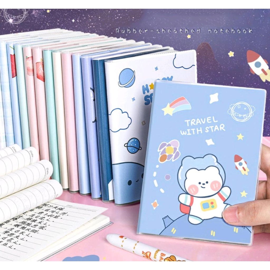 Jual Buku Tulis Notebook Mini Sampul Cover PVC Lucu Cute Handbook Memo ...