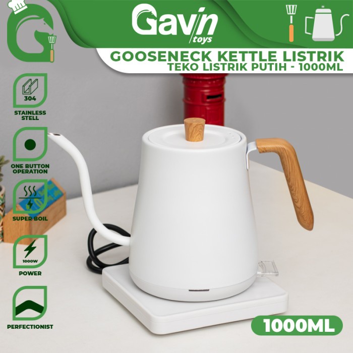 Jual Teko Kopi Elektrik Gooseneck Kettle 1000ml Teko Leher Angsa ...