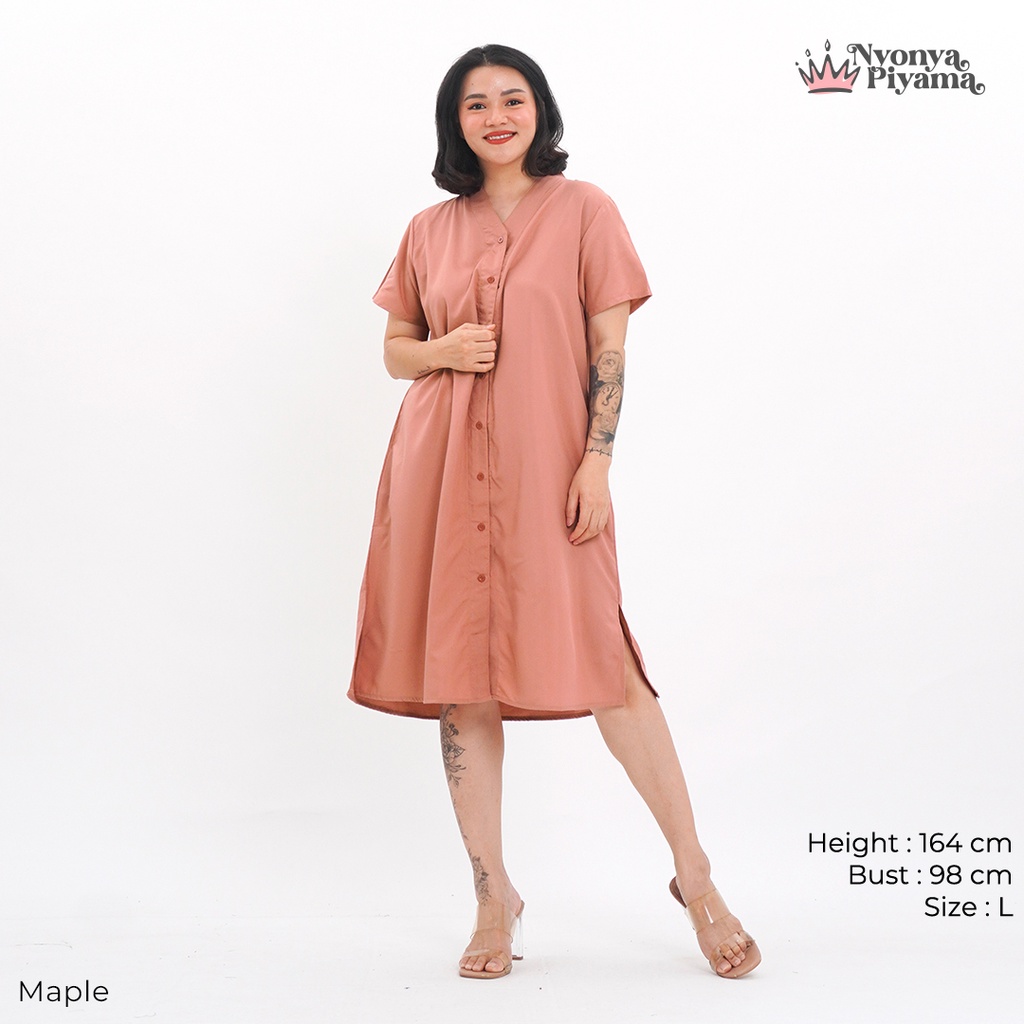 Jual [BEST SELLER] Nyonya Piyama Poly Bamboo Oversized Cozy Dress ...