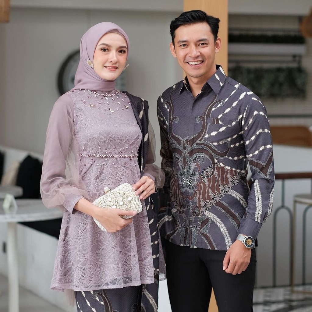 Jual BAJU SET COUPLE NADINE MAUVE / KEBAYA TERBARU KEBAYA WISUDA KEBAYA TUNANGAN KEBAYA LAMARAN ...