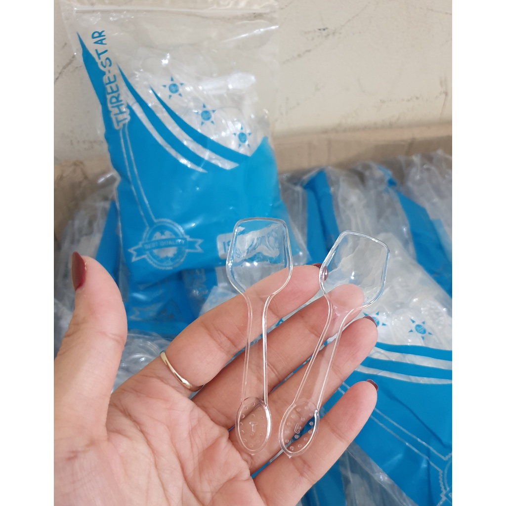Jual Sendok Puding Sekop Bening Plastik isi 100pcs | Shopee Indonesia