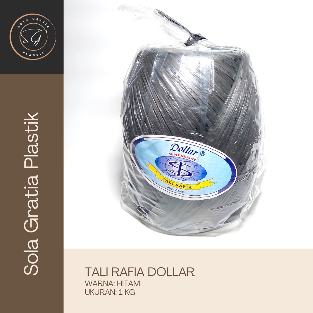 Jual Tali Rafia Dollar 1 Kg Warna Merah Kuning Hijau Biru Hitam ...