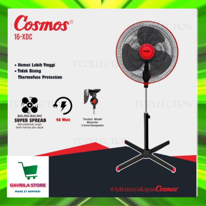 Jual KIPAS ANGIN BERDIRI STAND FAN COSMOS 16 INCH KAKI SILANG 16 XDC ...