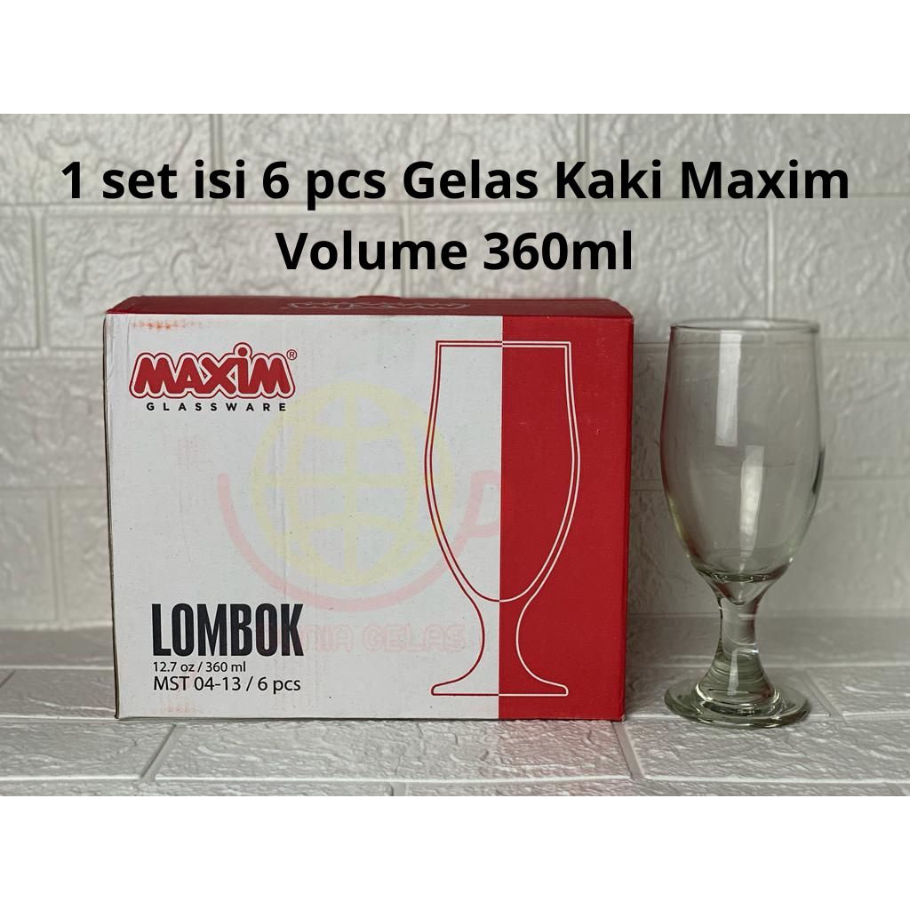 Jual 1 set isi 6 pcs Gelas Kaki 360ml/Gelas Wine/Gelas Piala/Gelas Kaca ...