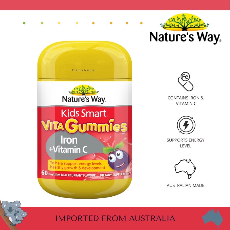 Jual NATURE’S WAY KIDS SMART VITA GUMMIES IRON + VITAMIN C 60 PASTILES ...