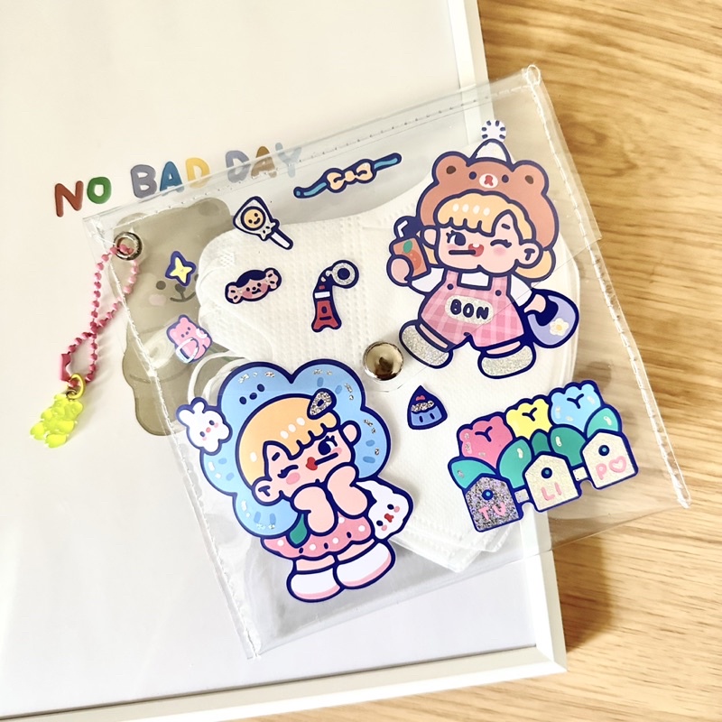 Jual Clear PVC Pouch Chubb Girl Series by LULUNIA (masker holder/tempat ...