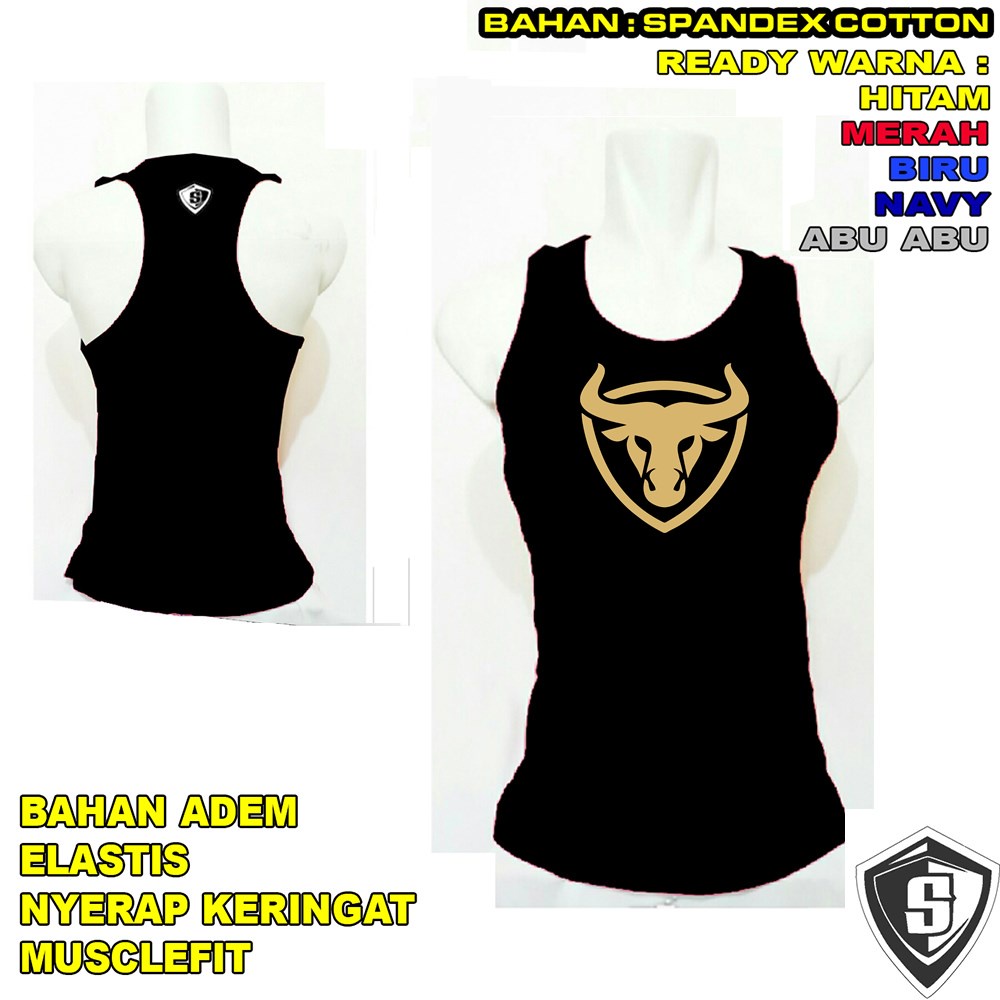 Jual Singlet Gym Fitnes banteng retak singlet hitam | Shopee Indonesia