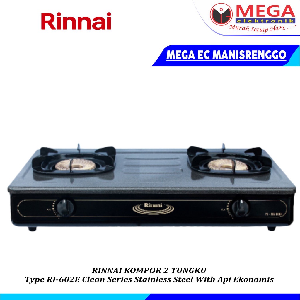 Jual KOMPOR GAS 2 TUNGKU RINNAI RI 602 E ( HARGA MURAH + GARANSI RESMI ) | Shopee Indonesia