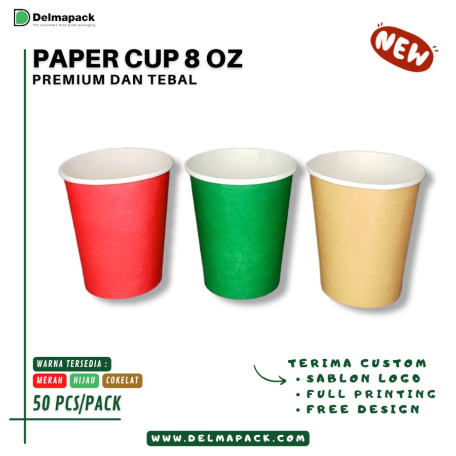 Jual PAPERCUP WARNA 8OZ / PAPER CUP 8 OZ WARNA | Shopee Indonesia