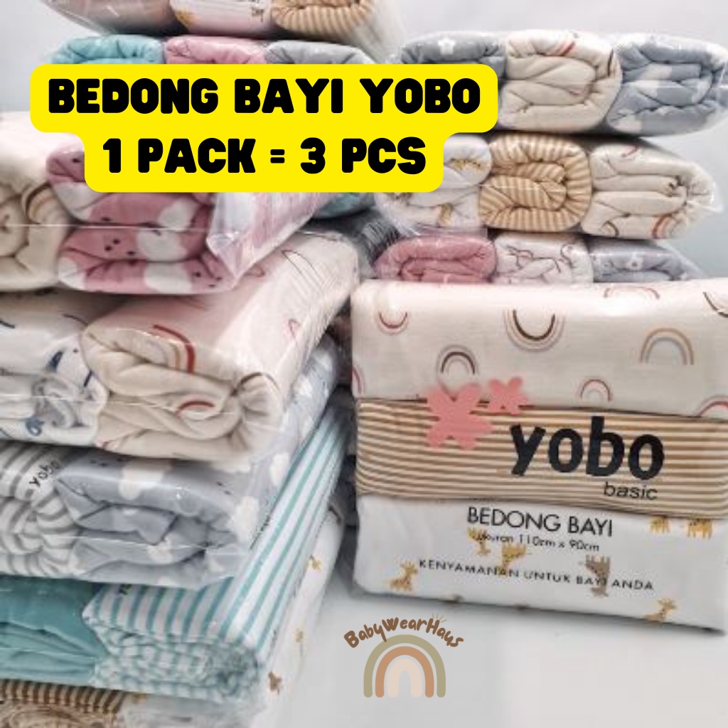 Jual YOBO Bedong Bayi 1 Set isi 3 Baby Swaddle Wraps Set of 3 - BEDONG ...